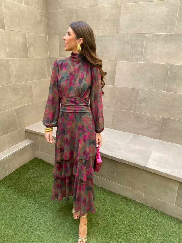 Vestido Elsa Rosa/Verde